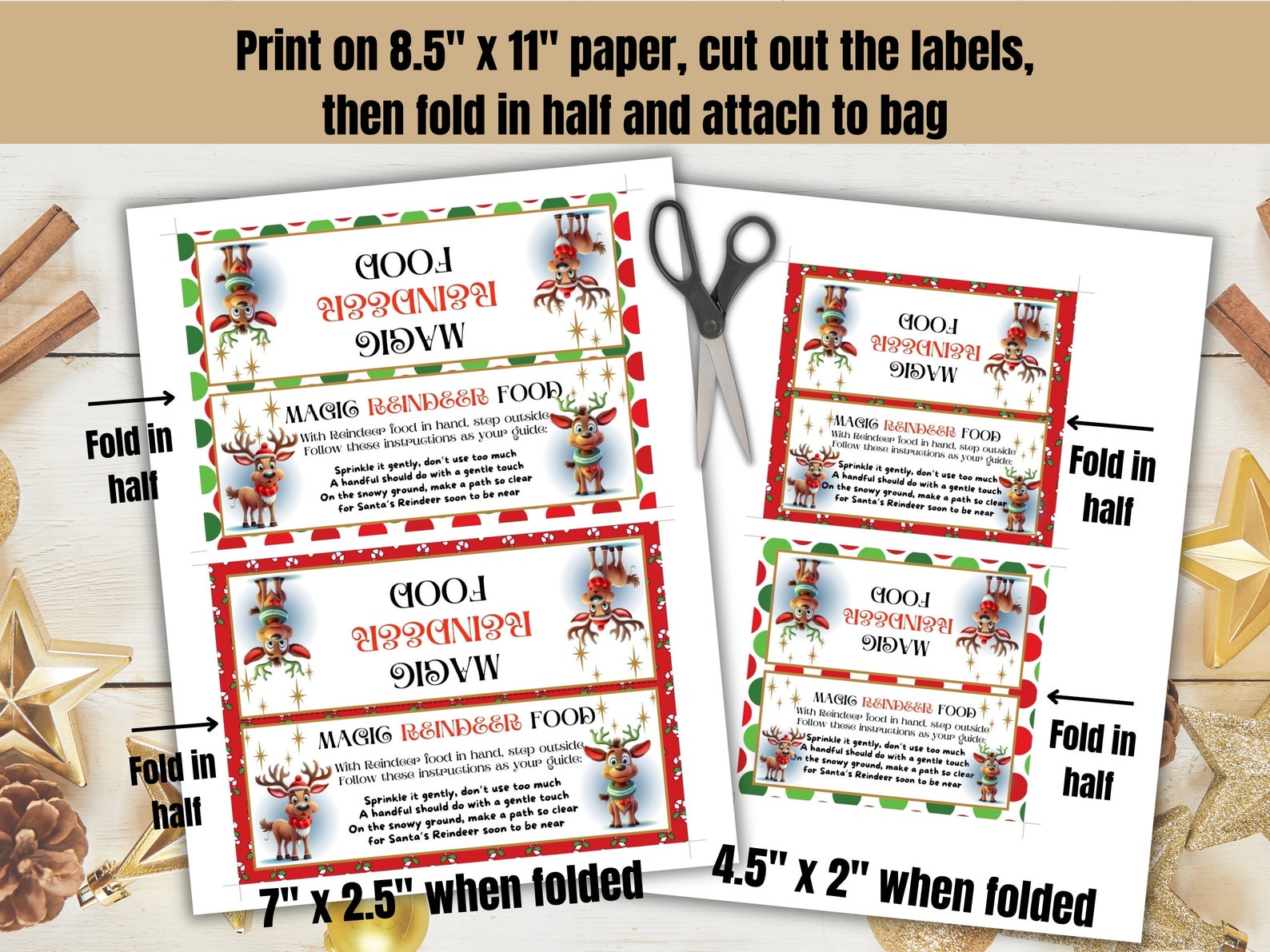 Magic Reindeer Food Bag Topper Printable, Reindeer Food Tags, Reindeer ...