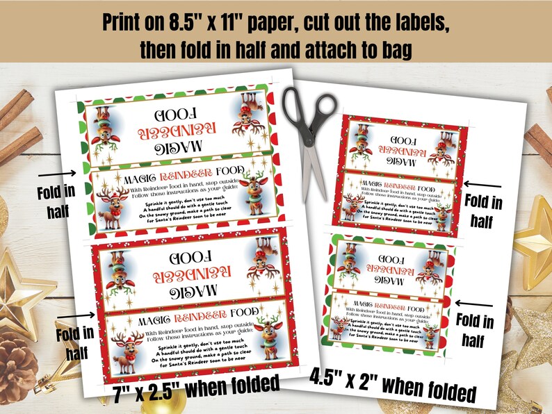 Magic Reindeer Food Bag Topper Printable, Reindeer Food Tags, Reindeer ...
