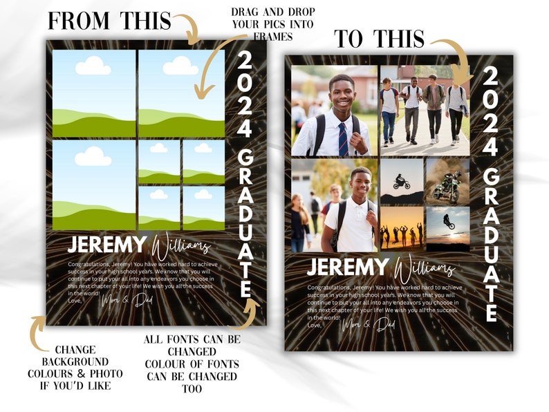 Full Page High School Senior Yearbook Ad, Editable Full Page Yearbook ...