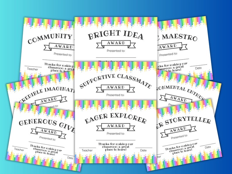 Classroom Awards Certificate, Student Awards Certificate, End of Year ...