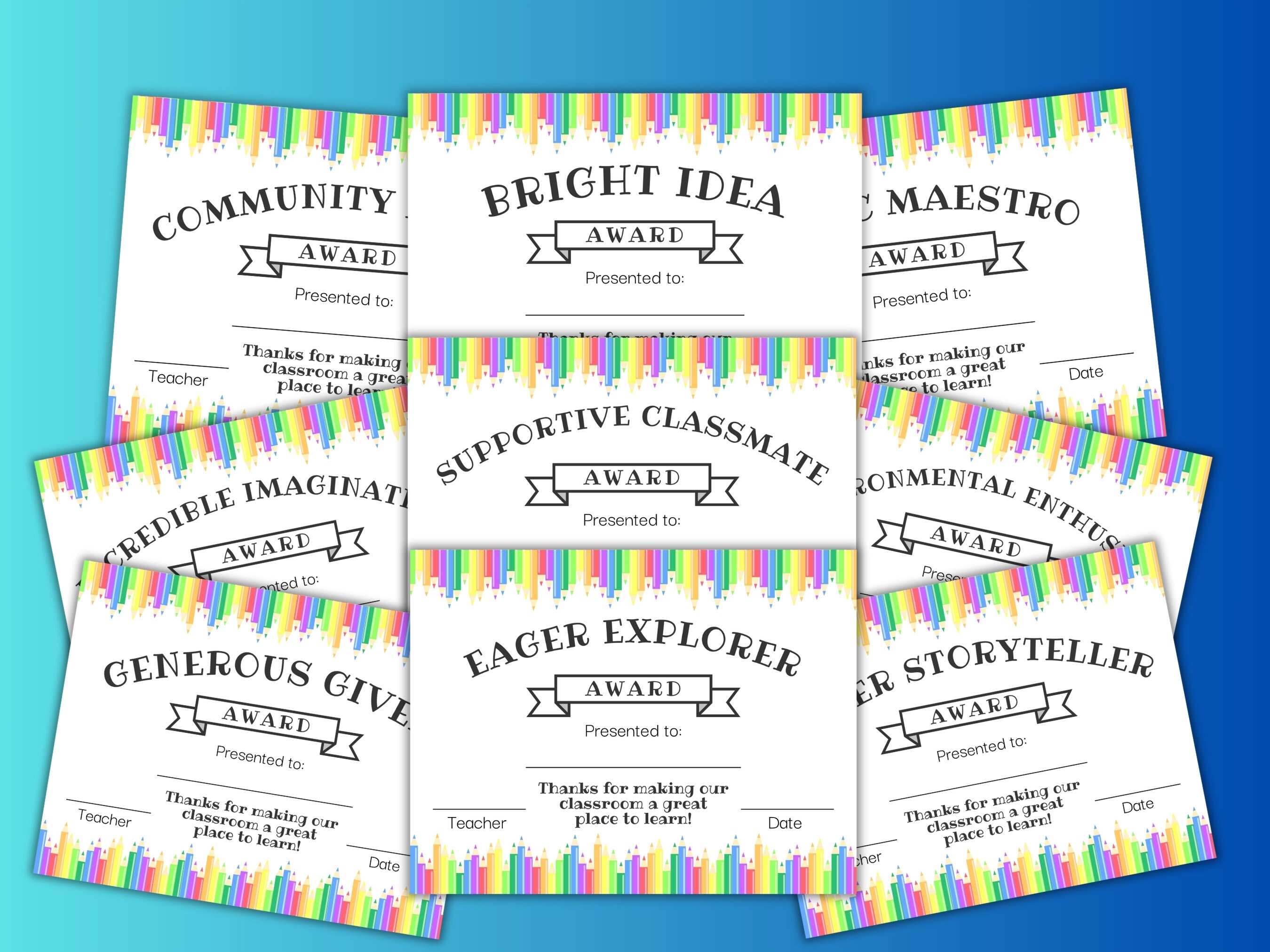 Classroom Awards Certificate, Student Awards Certificate, End of Year ...