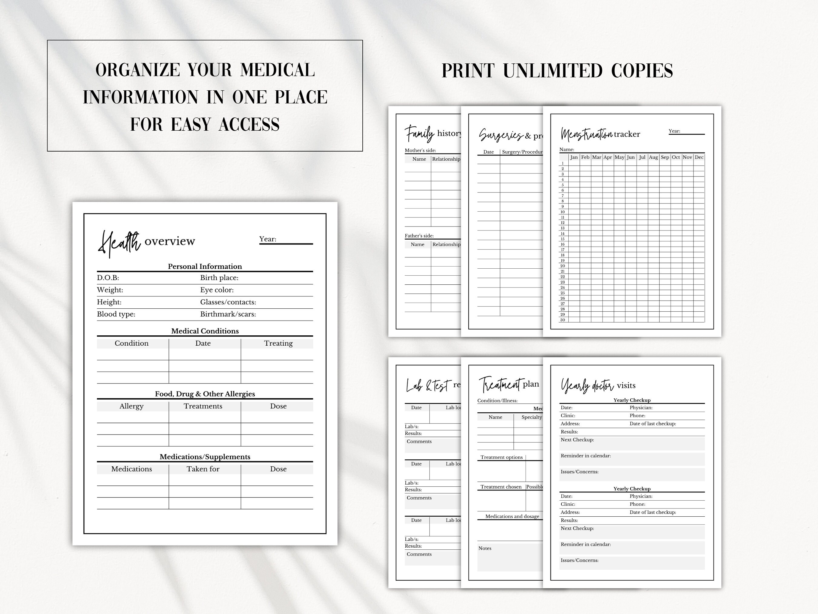 Medical Binder Printable PDF, Medical Tracker, Healthcare Planner ...