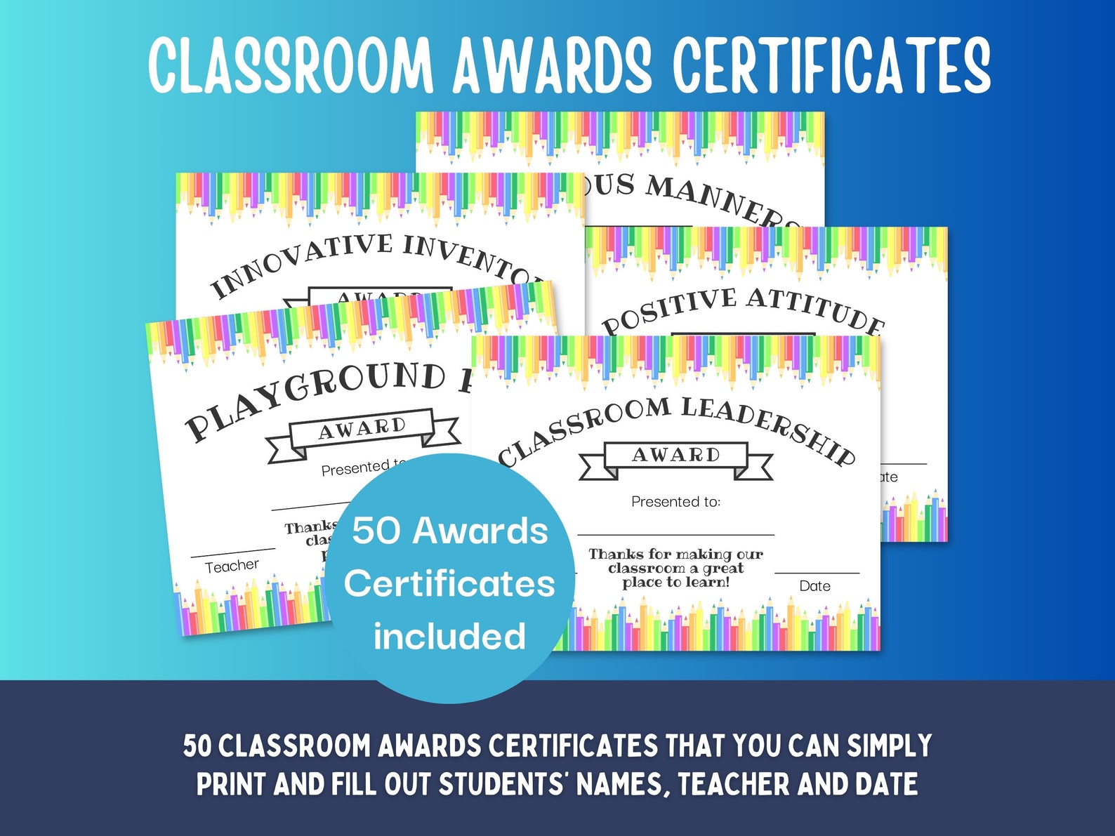 Classroom Awards Certificate, Student Awards Certificate, End of Year ...