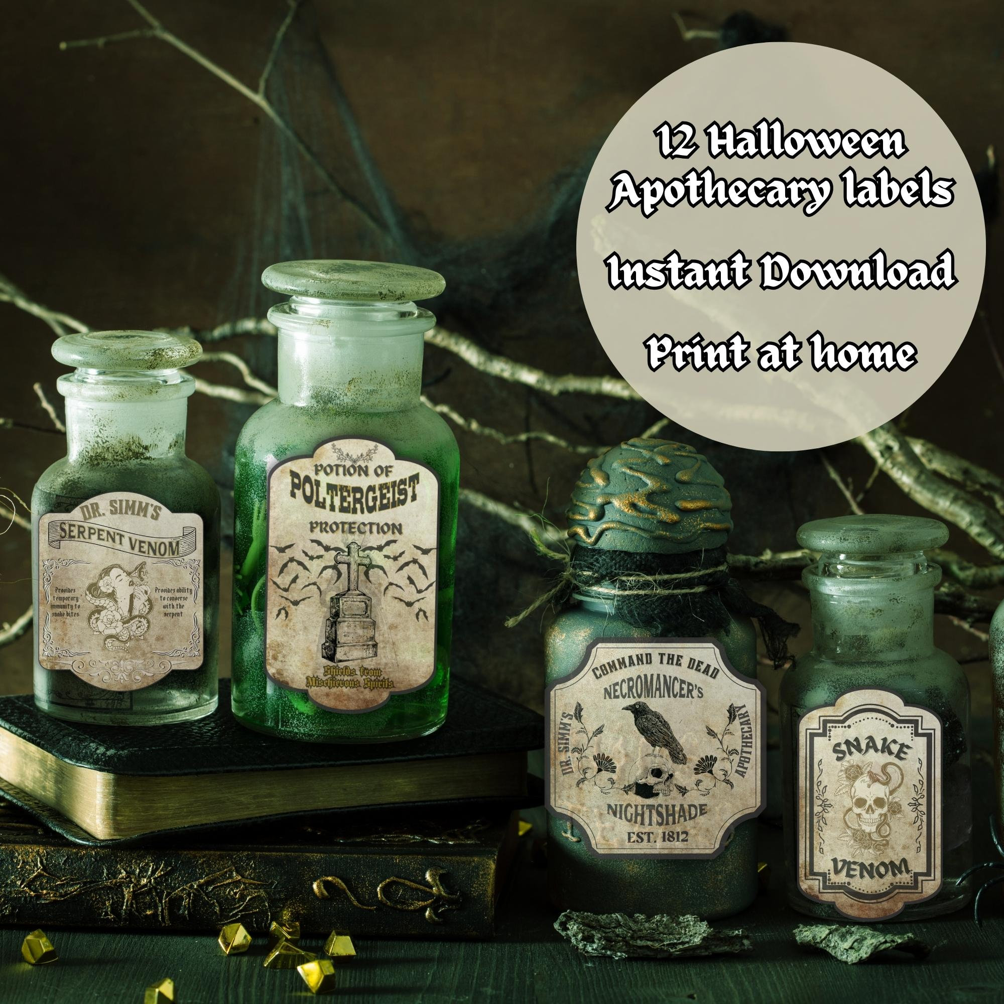 Halloween Apothecary Vintage Labels, Printable Potion Labels, Vintage ...