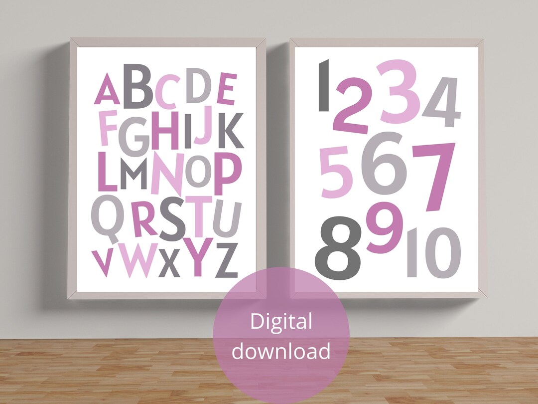 Póster del alfabeto, póster ABC, arte mural para niños, imprimible en ...