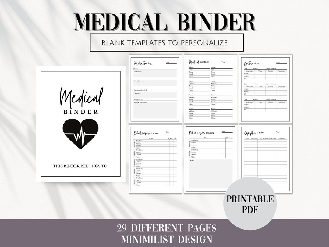 Medical Binder Printable PDF, Medical Tracker, Healthcare Planner ...