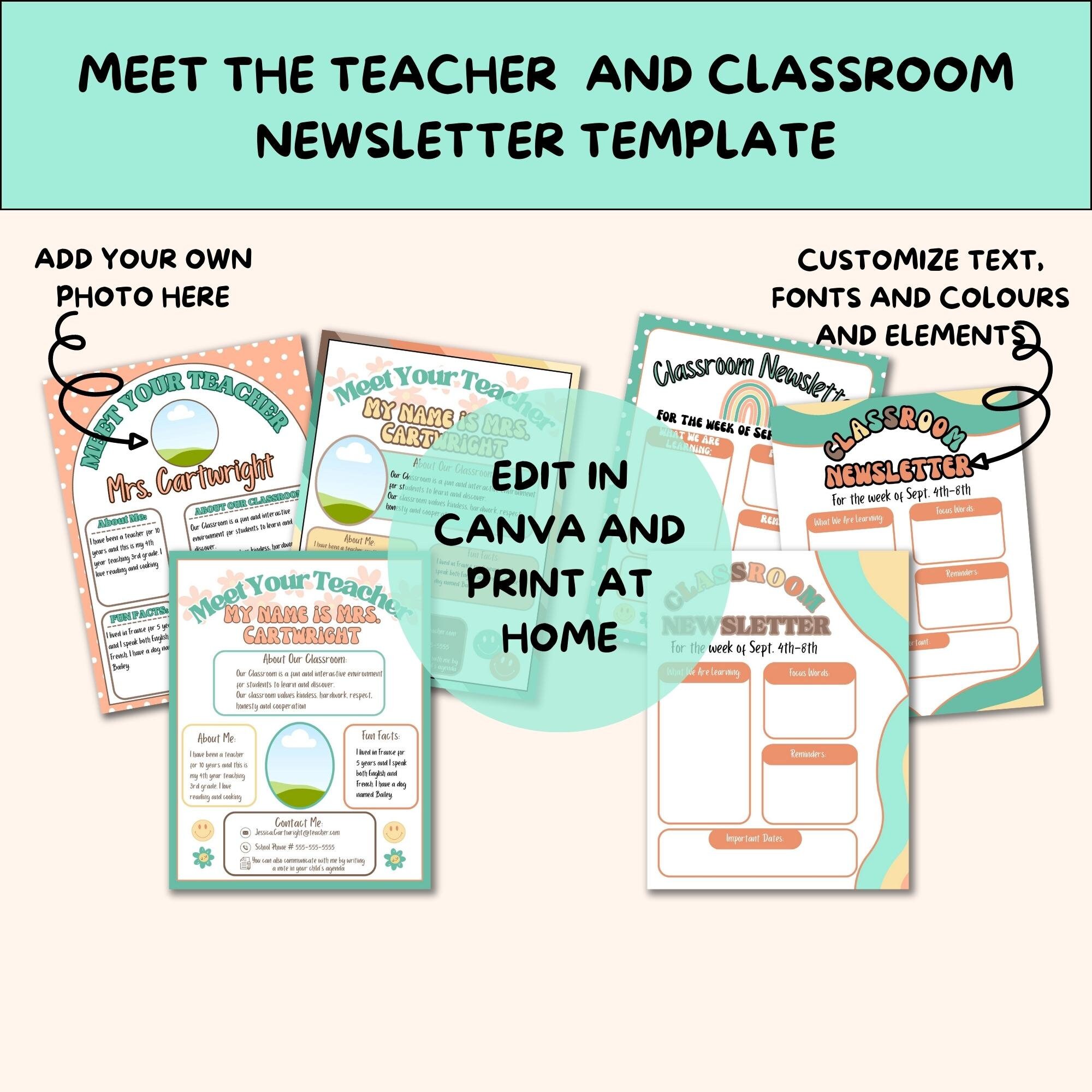 Retro Groovy Classroom Decor Bundle Classroom Bulletin Board Kit