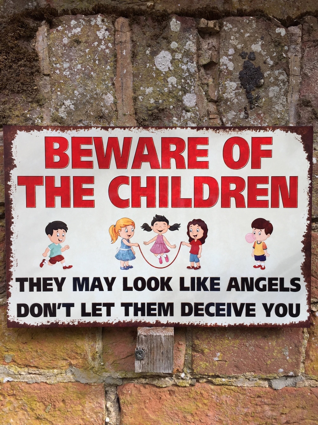 Beware of the Children Metal Sign Landscape (A4 Size 29.7 X 21cms) - Etsy