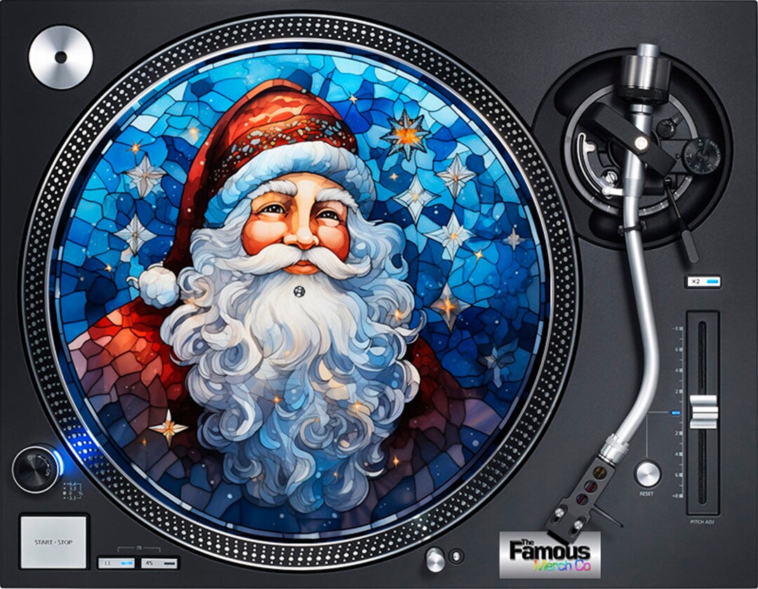 Stained Glass Santa 7 or 12 Turntable DJ Felt Slipmat - Etsy