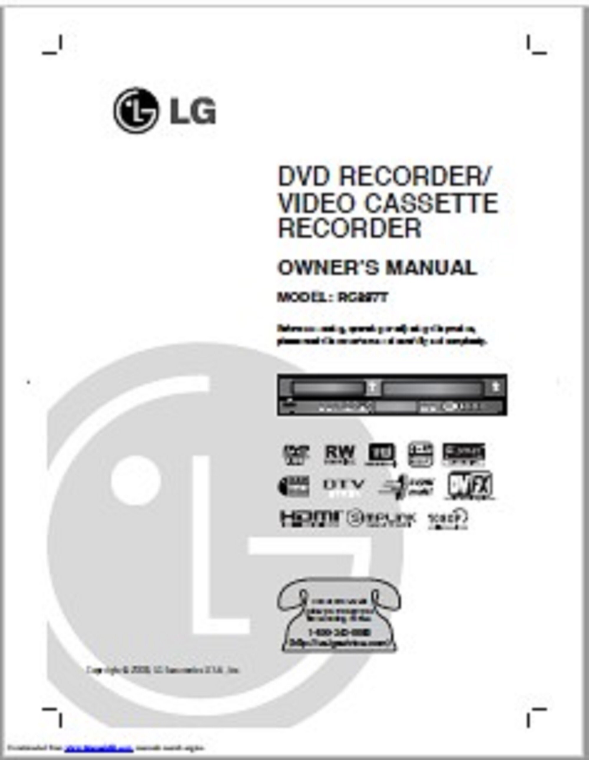 REFURBISHED LG RC897T Dvd Recorder Vcr Combo Player Vhs to Dvd HDMI ...