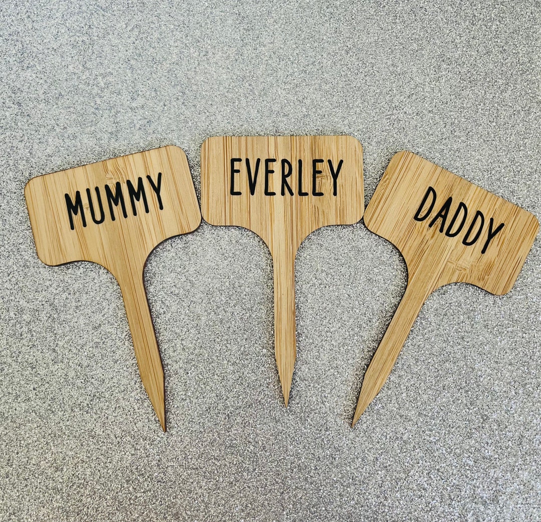 Personalised Bamboo Plant Labels, Plant Markers. Free U.K. Delivery - Etsy