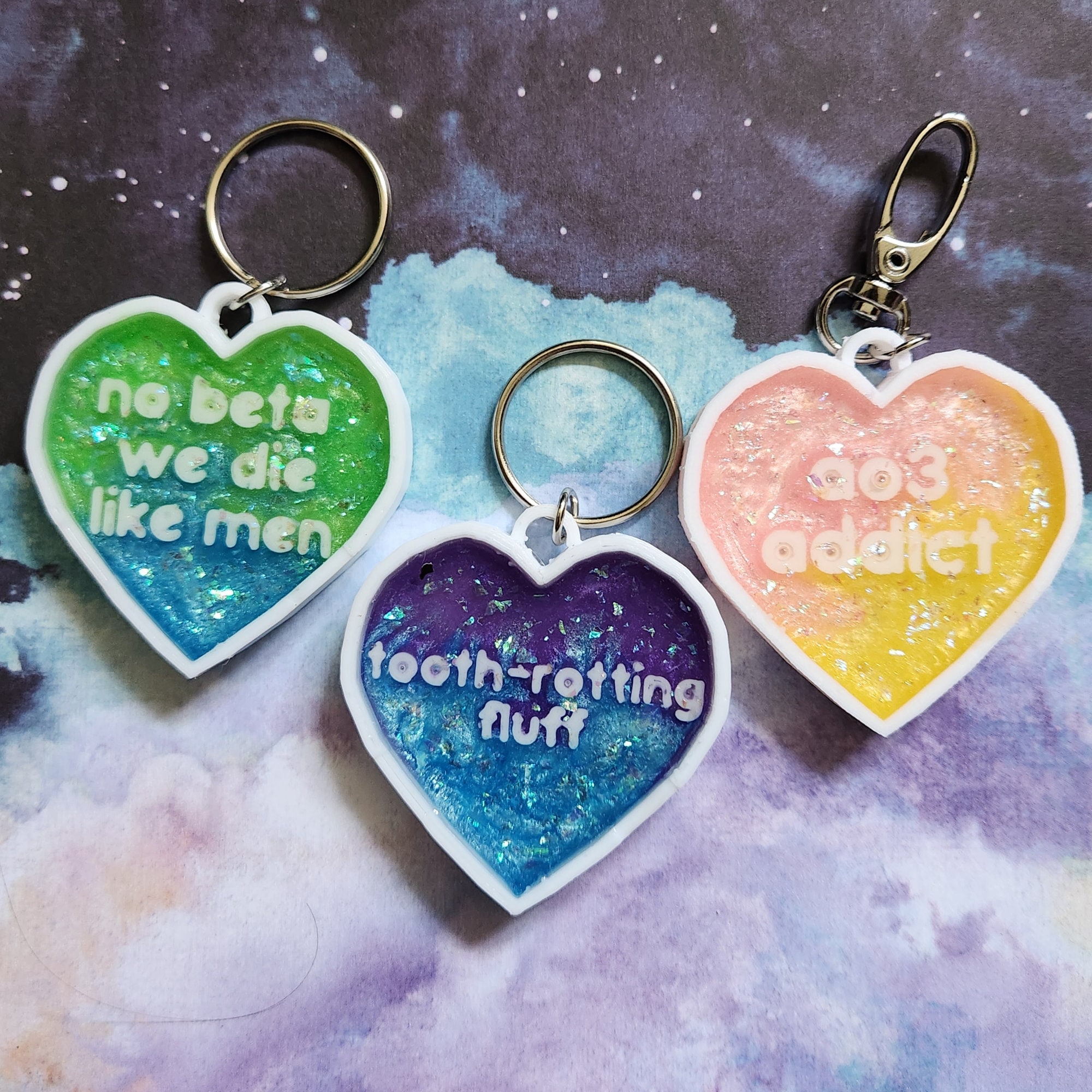 CUSTOM AO3 Tag Heart Charm - Etsy