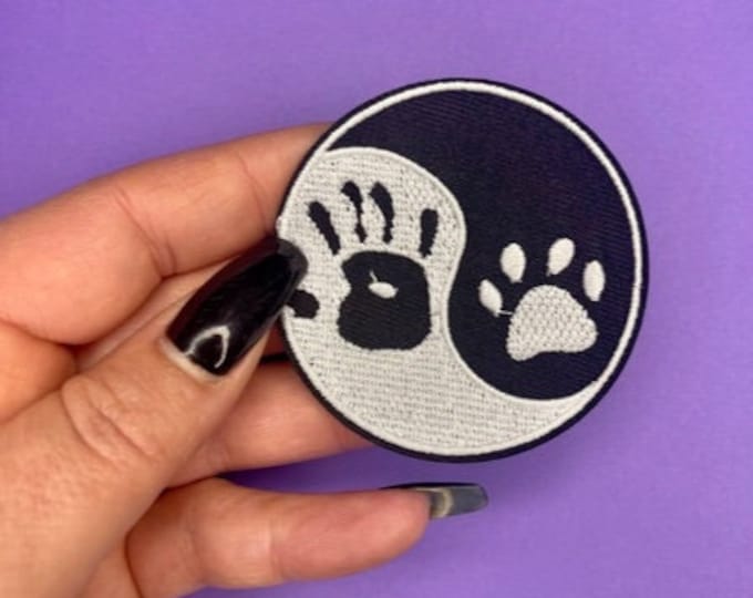 Yin Yang Patch Paw Print Hand Iron on Applique - Etsy