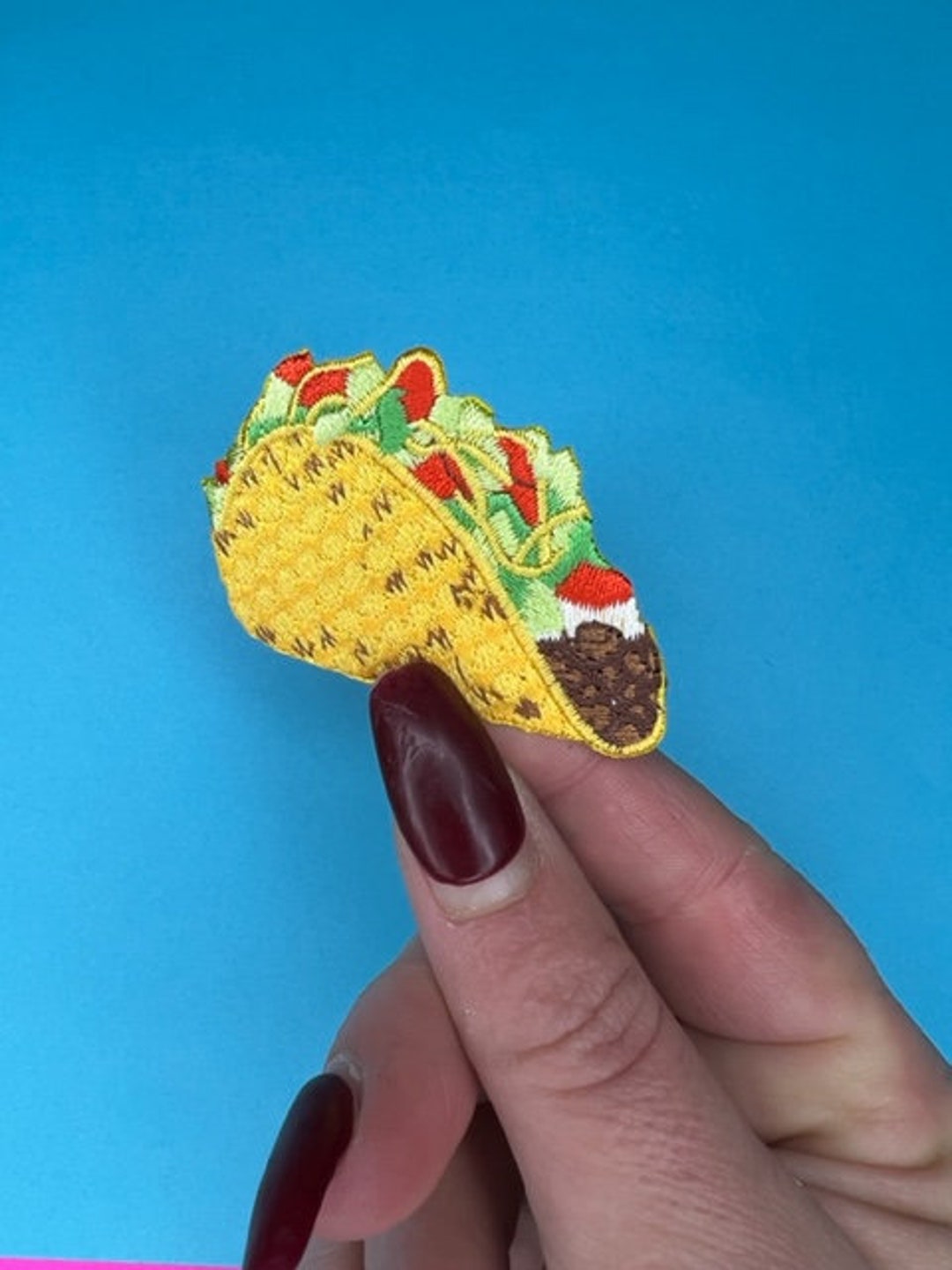 Taco Patch Iron on Applique Food - Etsy