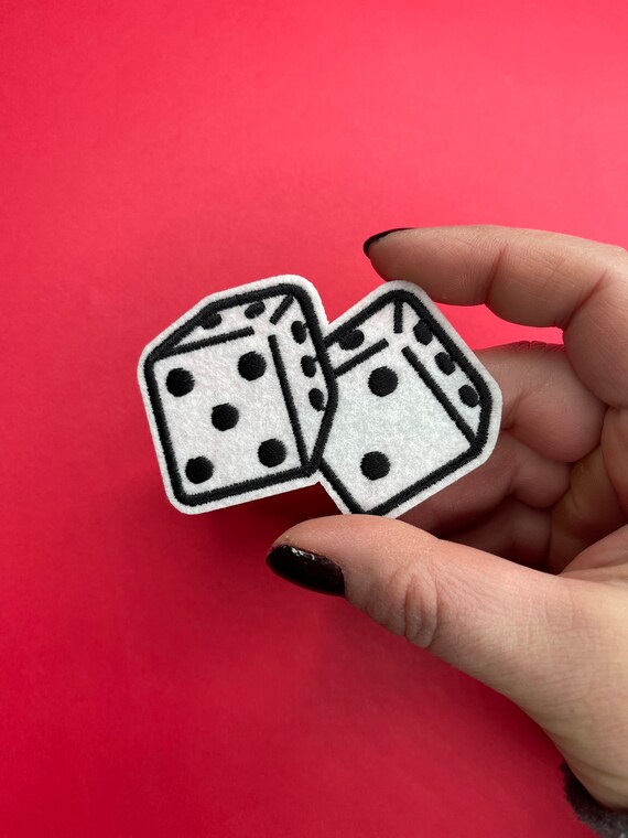 Pair of Dice Patch Lucky 7 Iron on Applique - Etsy