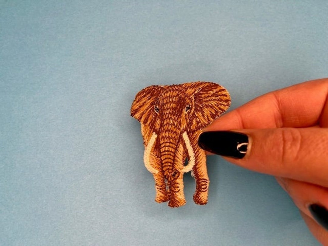 Elephant Patch - Natural - Realistic - Safari Applique - Iron On - Etsy