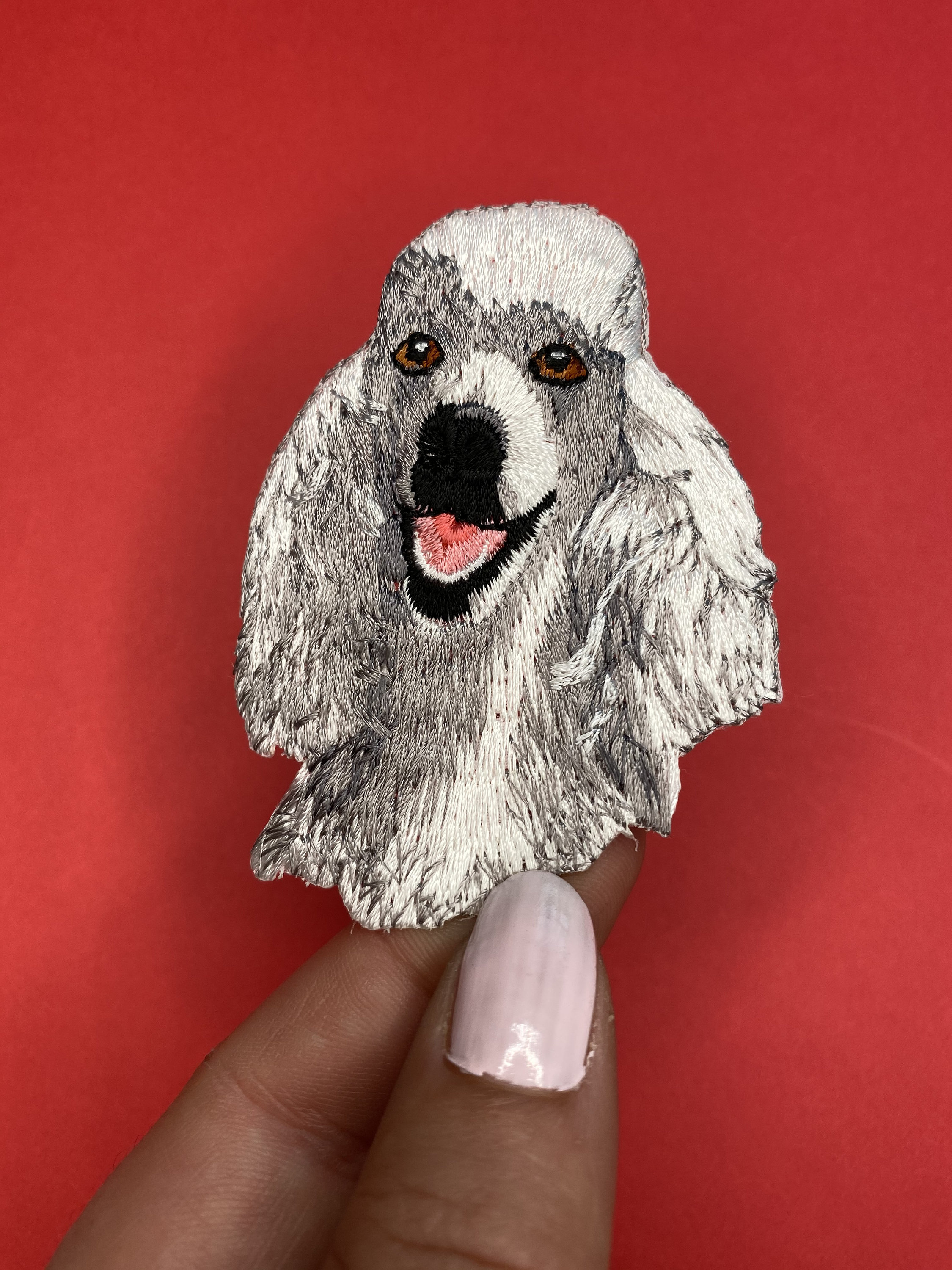 Poodle Patch//Dog Face//Iron on//Sew on//Dog Breed patches | Etsy