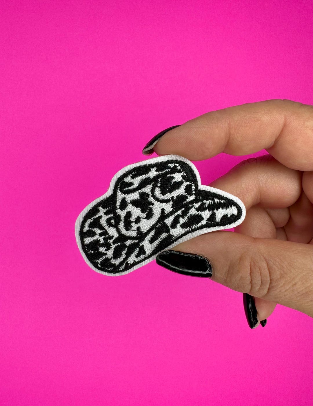 Cow Print Cowboy Hat Patch - Iron on - Applique - Etsy