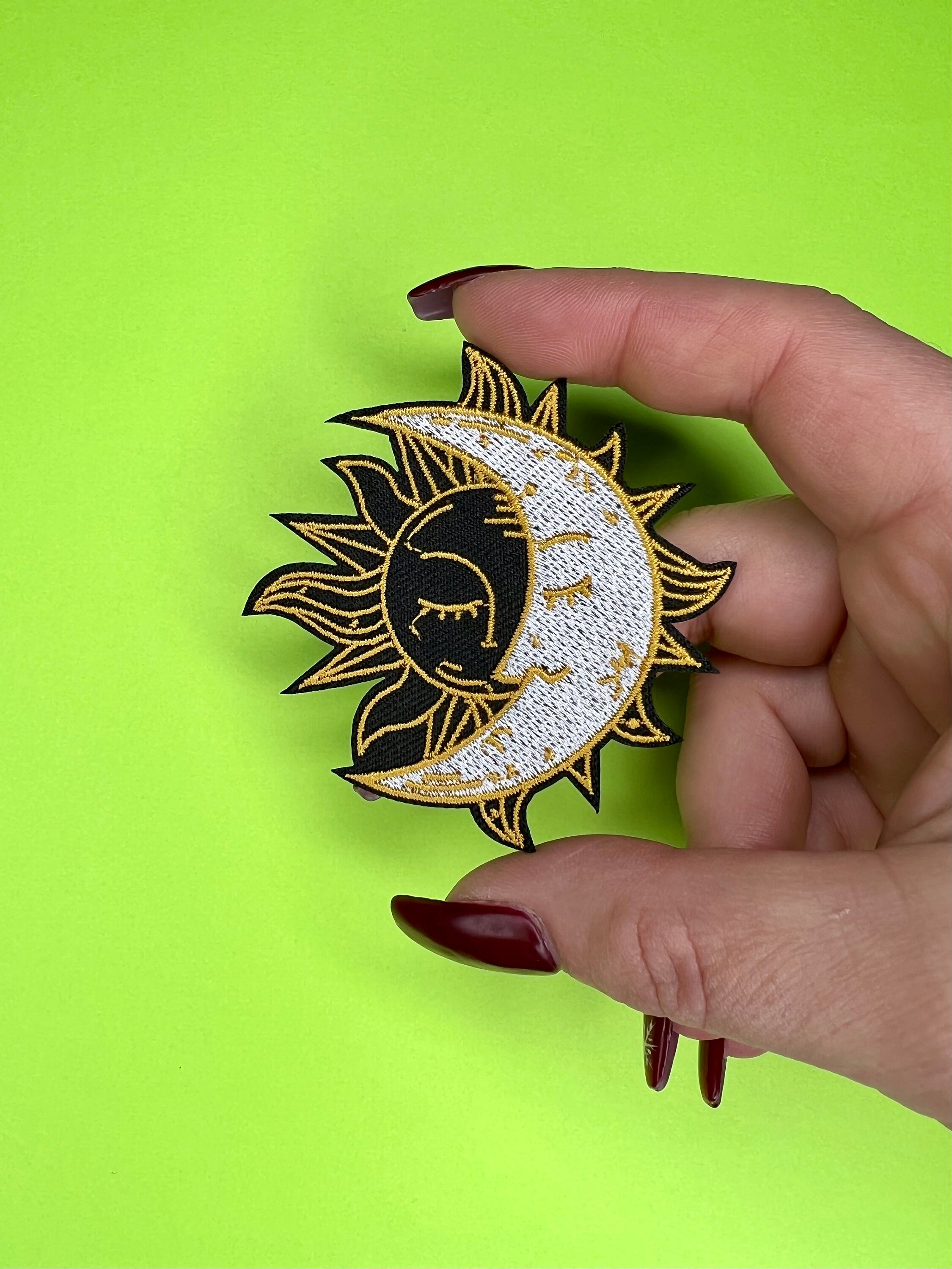 Crescent Moon and Sun Patch Iron on Astrological - Etsy