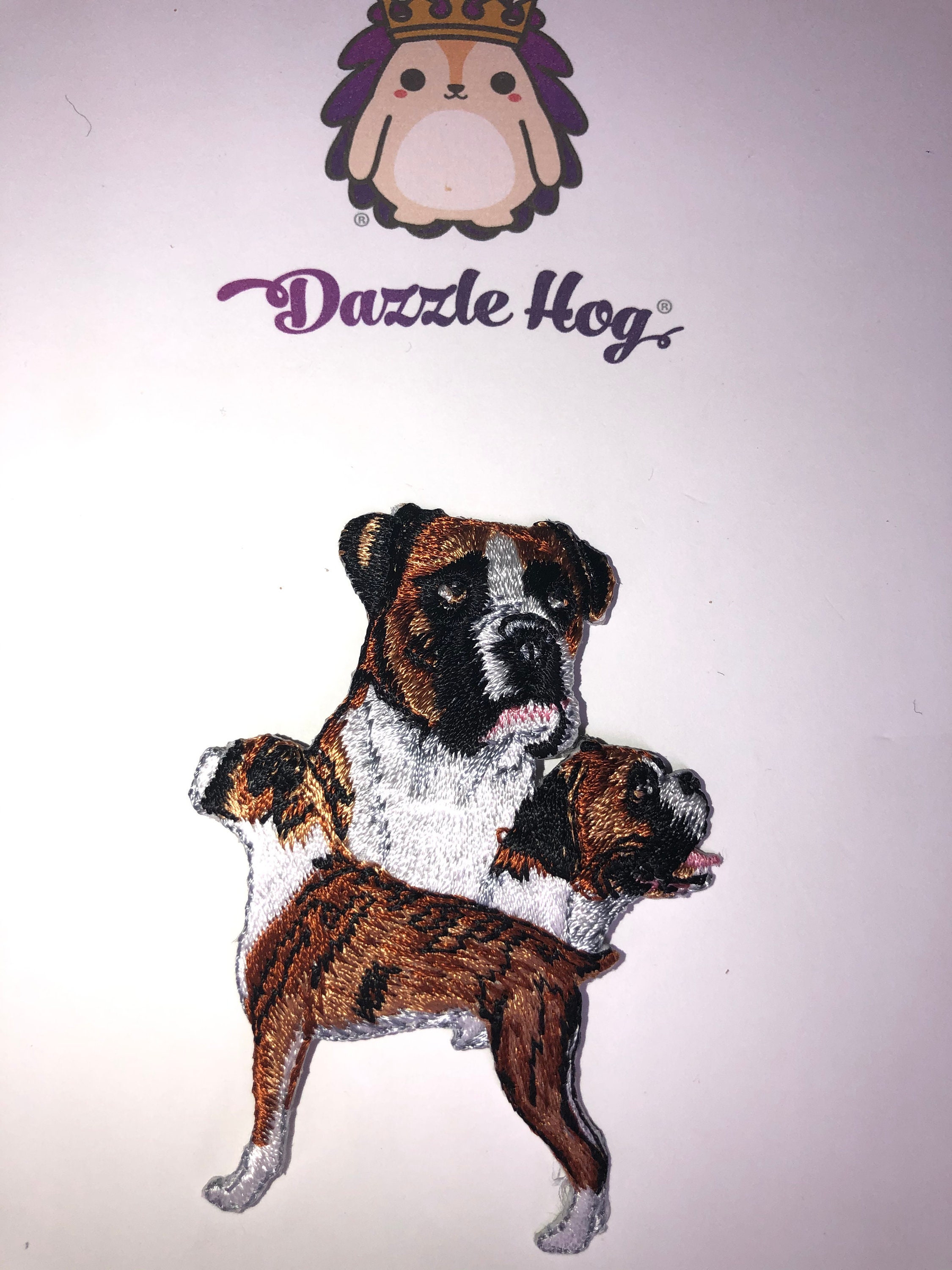 Boxer Dog Patch Ears Down Iron on Applique - Etsy