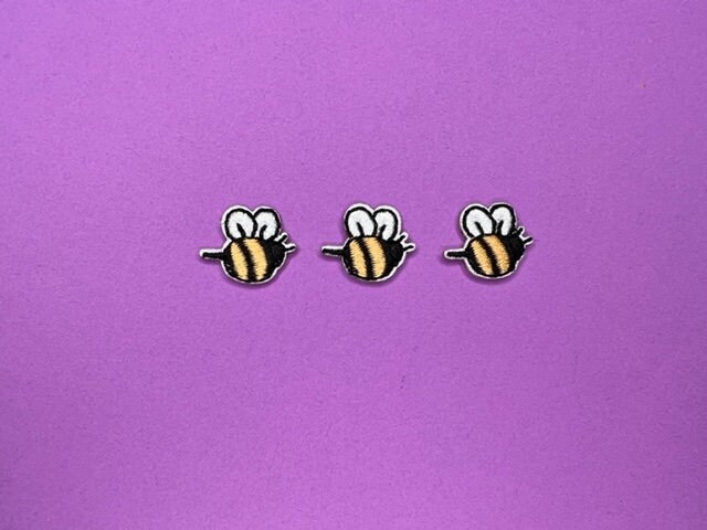 Mini Bumble Bee Patch 1/2 Inch Set of 3 Iron on Applique | Etsy