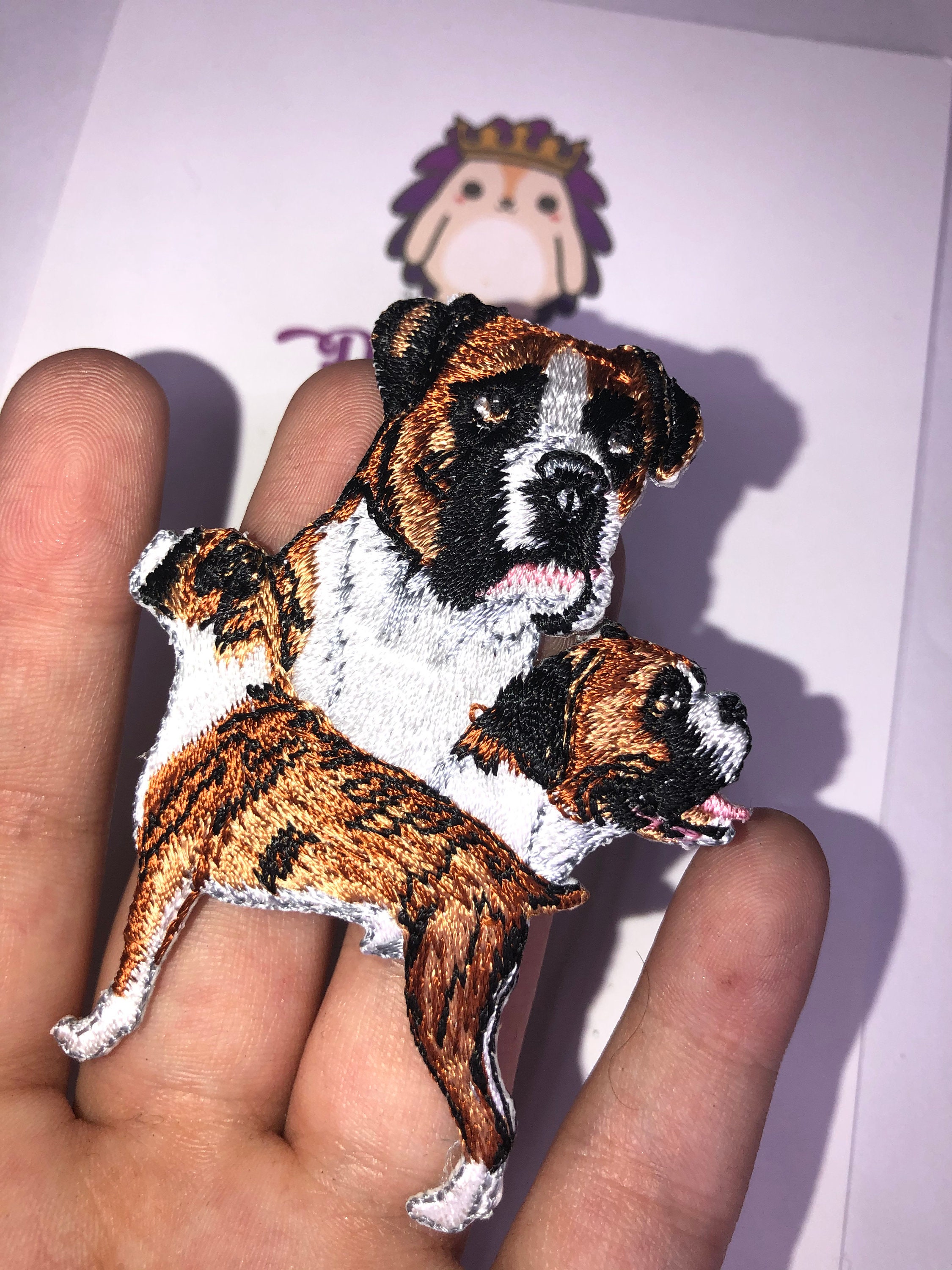 Boxer Dog Patch Ears Down Iron on Applique - Etsy