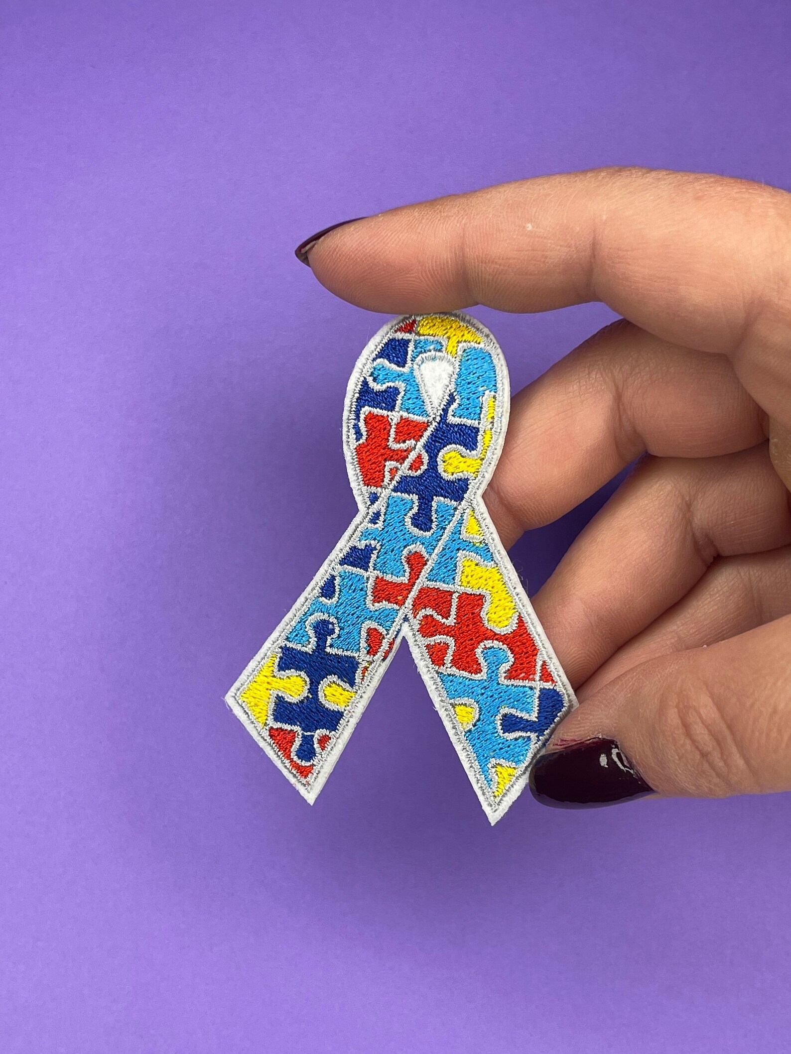 Autism Awareness Ribbon Patch Applique Iron On - Etsy