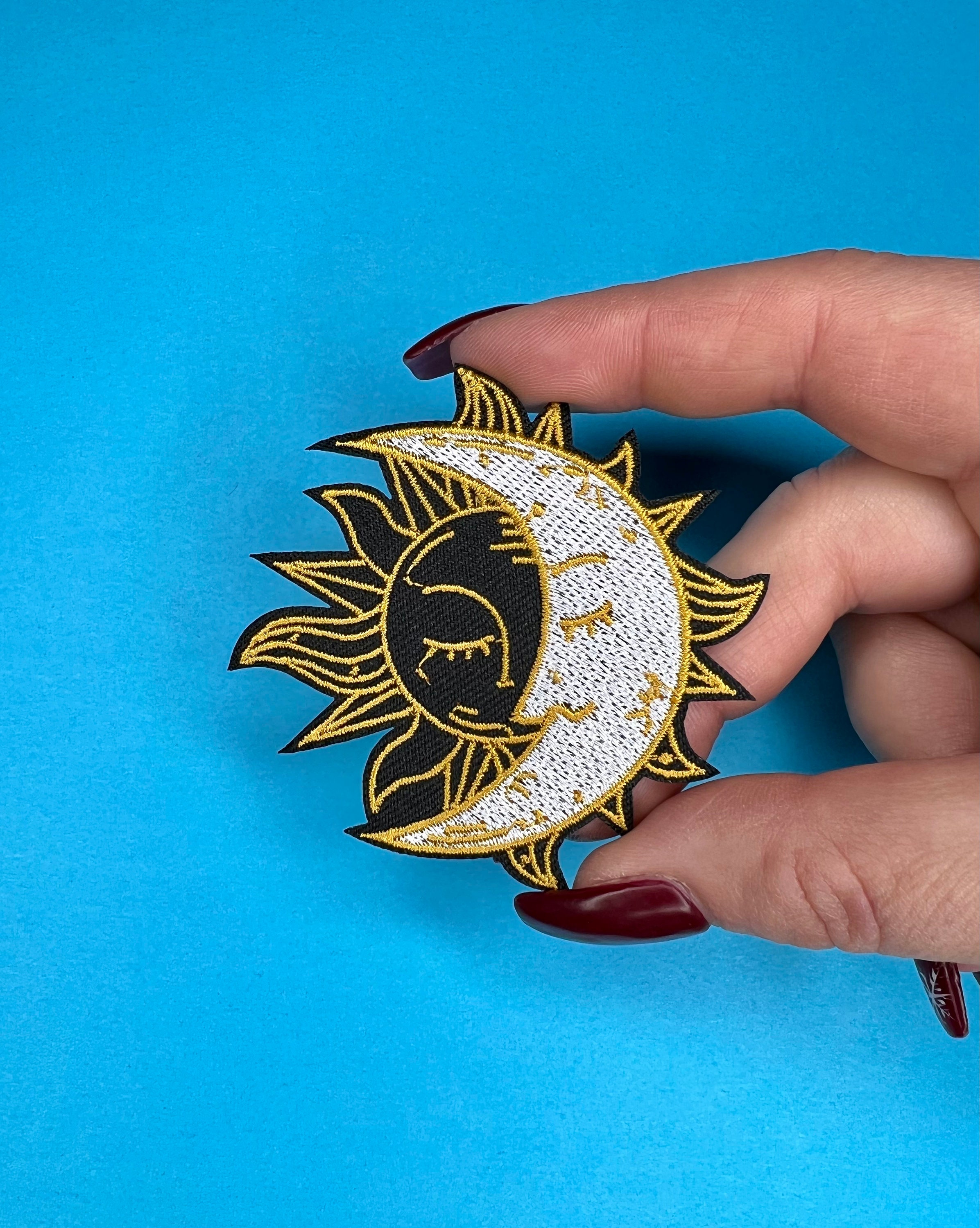 Crescent Moon and Sun Patch Iron on Astrological | Etsy