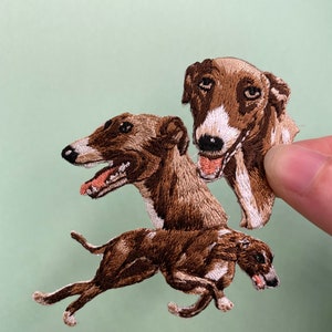 Greyhound Patch// 3 Greyhounds// Greyhound Iron On - Etsy