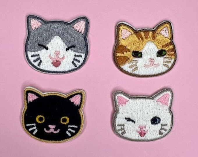 Cute Cat Face Patches Kitty Iron on Applique - Etsy