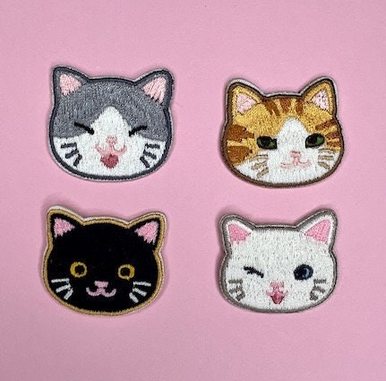 Cute Cat Face Patches Kitty Iron on Applique - Etsy