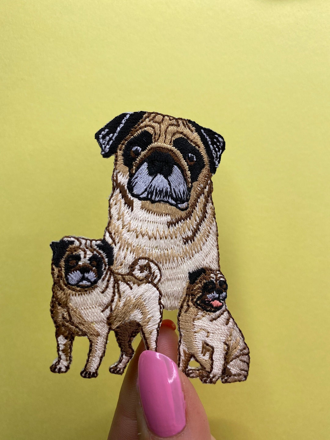 Pug Dog Patch, 3 in One, Iron On, Sew On - Etsy