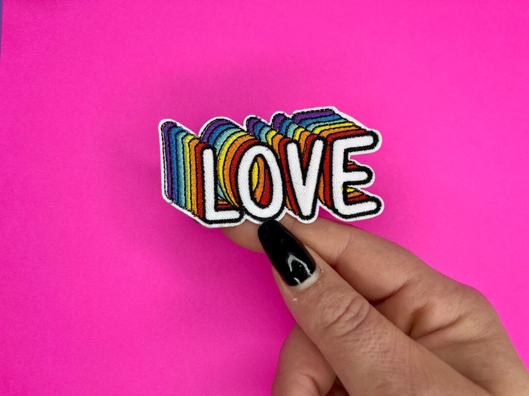 Rainbow Love Word Patch - Iron on - Applique - Etsy