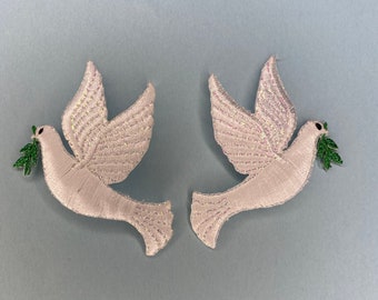 Dove Doves White Dove W/olive Branch Peace Crafts Embroidered Iron on ...