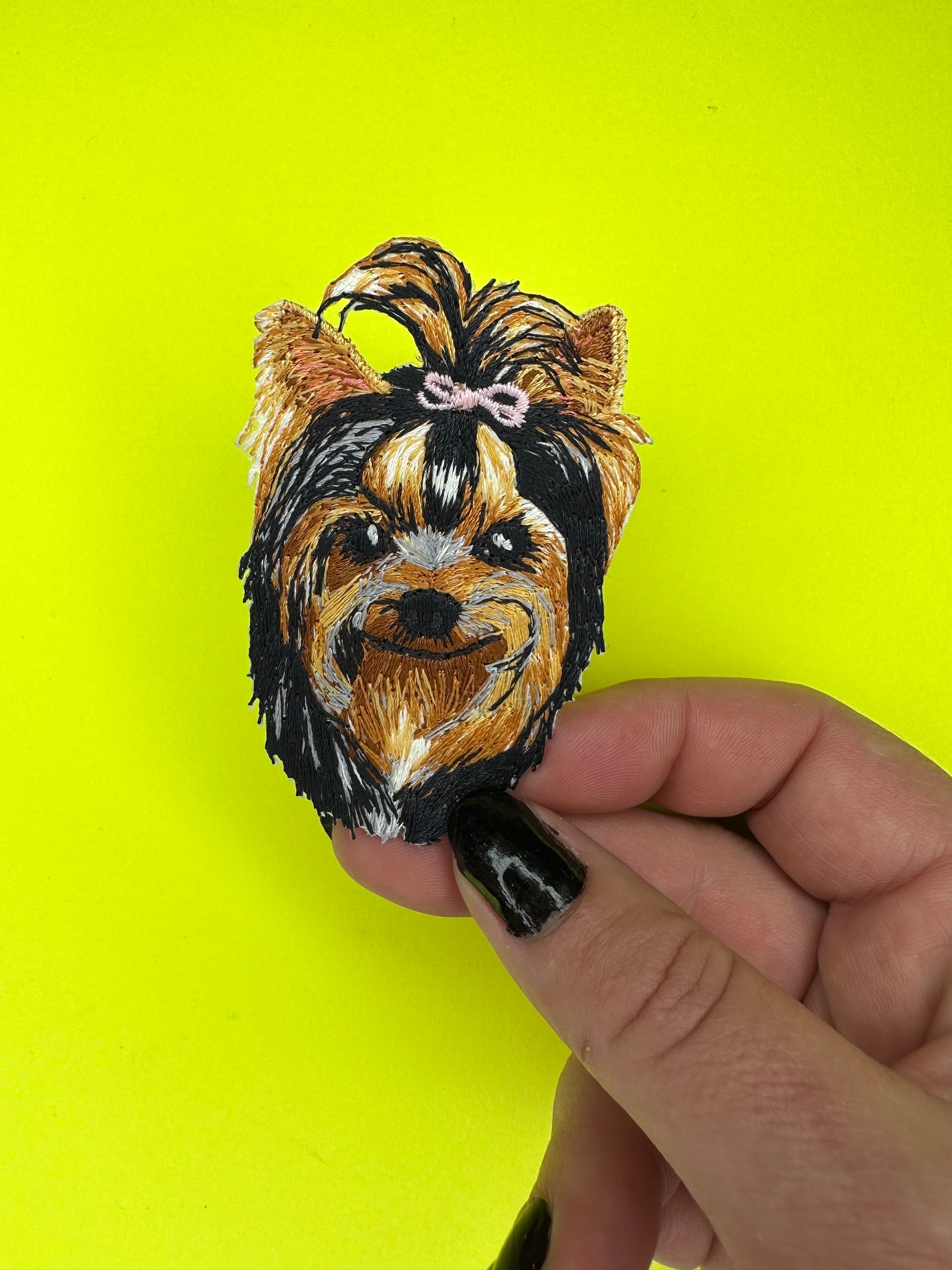 Yorkie Dog Patch Yorkshire Terrier Applique Iron on Dog With Bow - Etsy