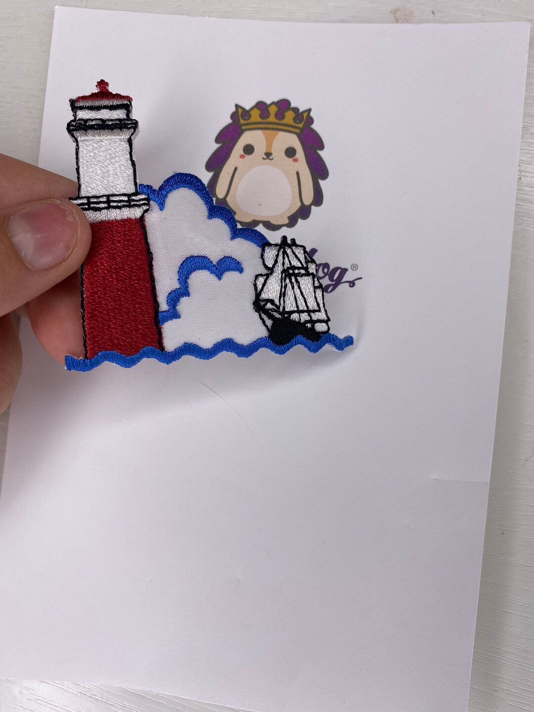 Lighthouse Patch - Iron on - Applique - Red/white With Sail Boat - Etsy