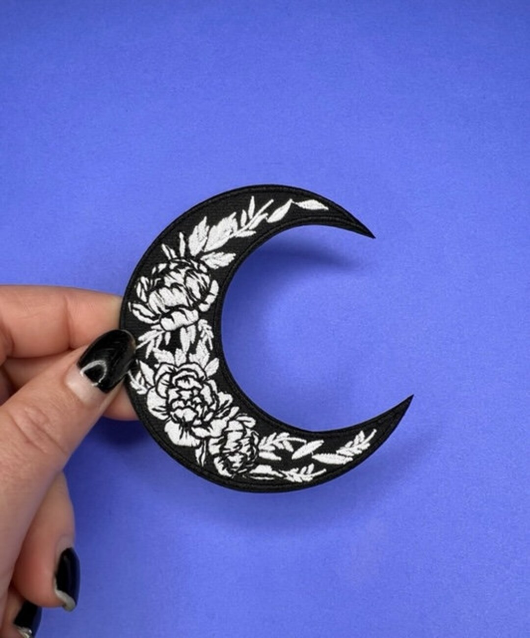 Crescent Moon With Flowers Patch - Iron on - Applique - Etsy