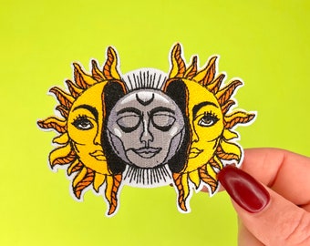 Sun and Moon Yinyang Day and Night Patch Iron on | Etsy