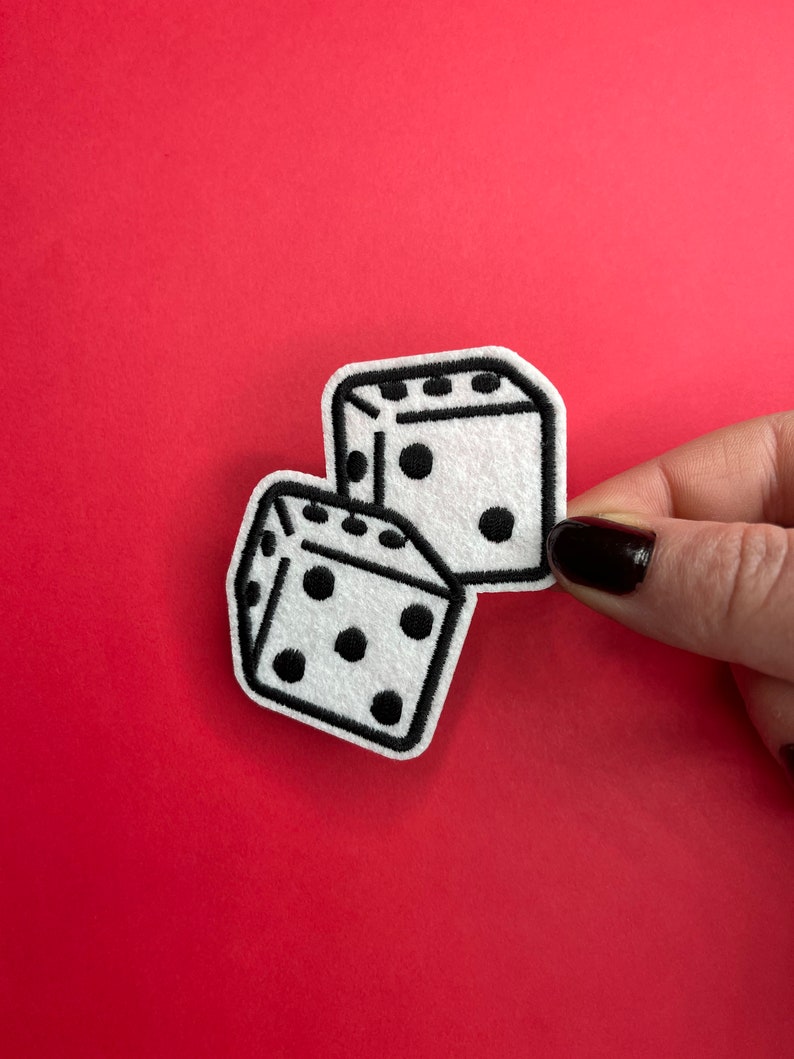 Pair of Dice Patch Lucky 7 Iron on Applique - Etsy