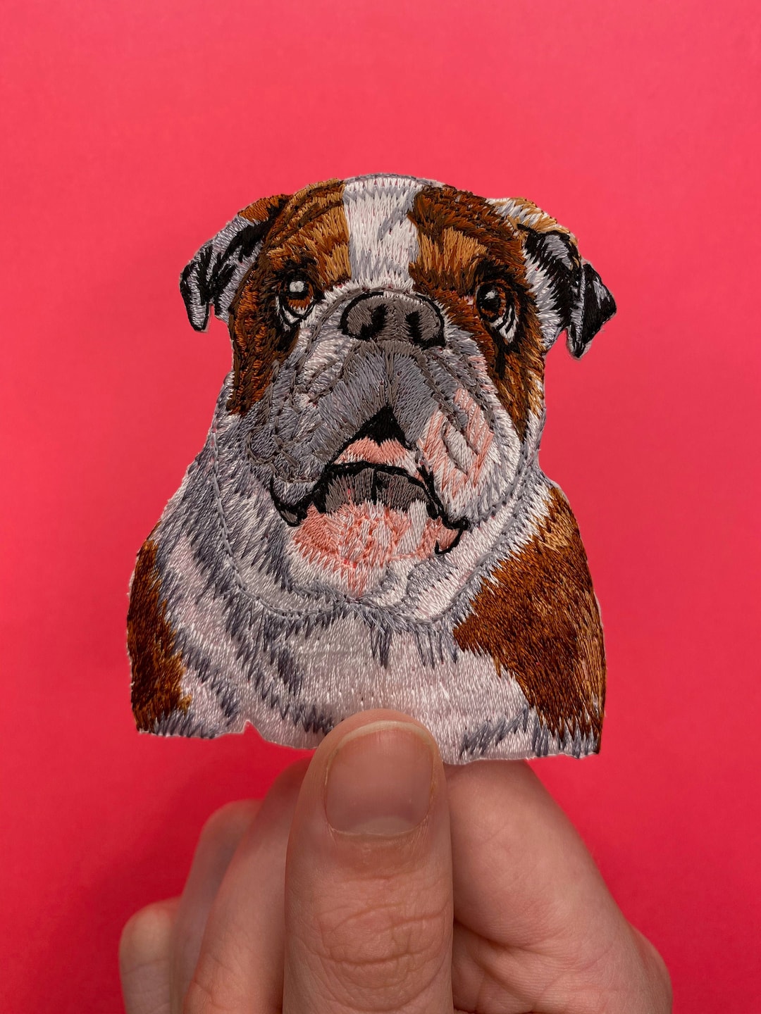 English Bulldog Patch - Realistic - Iron on - Applique - Etsy