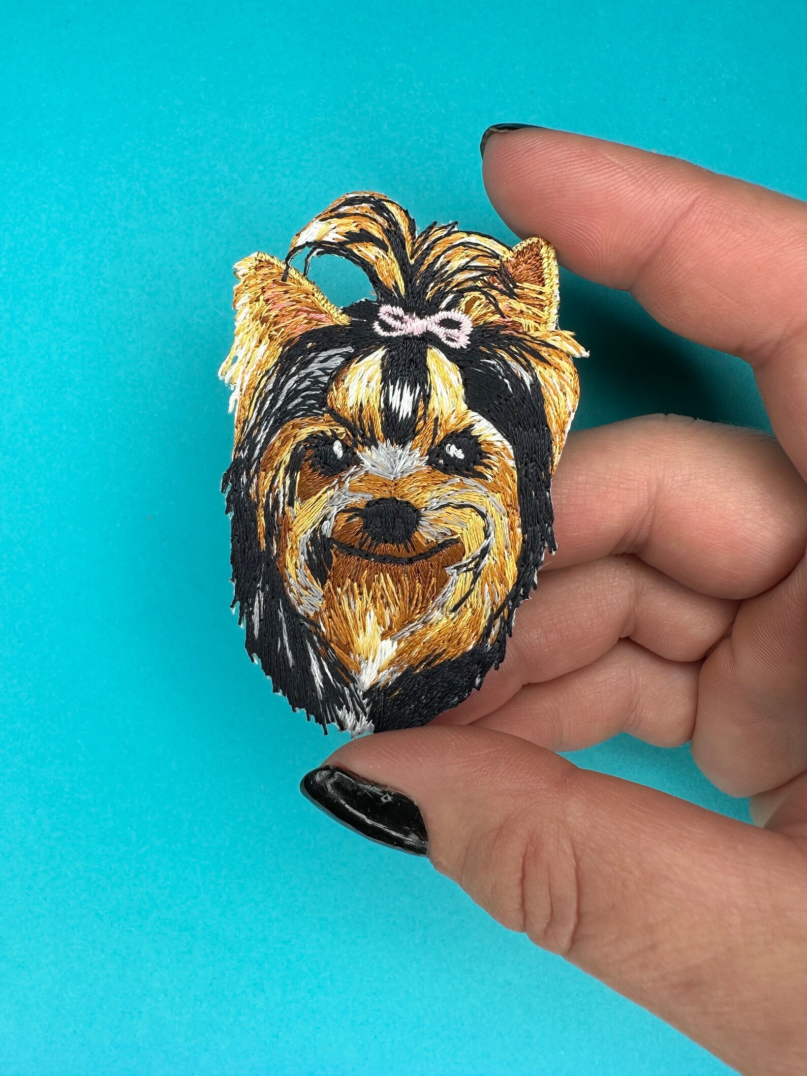 Yorkie Dog Patch Yorkshire Terrier Applique Iron on Dog With Bow - Etsy