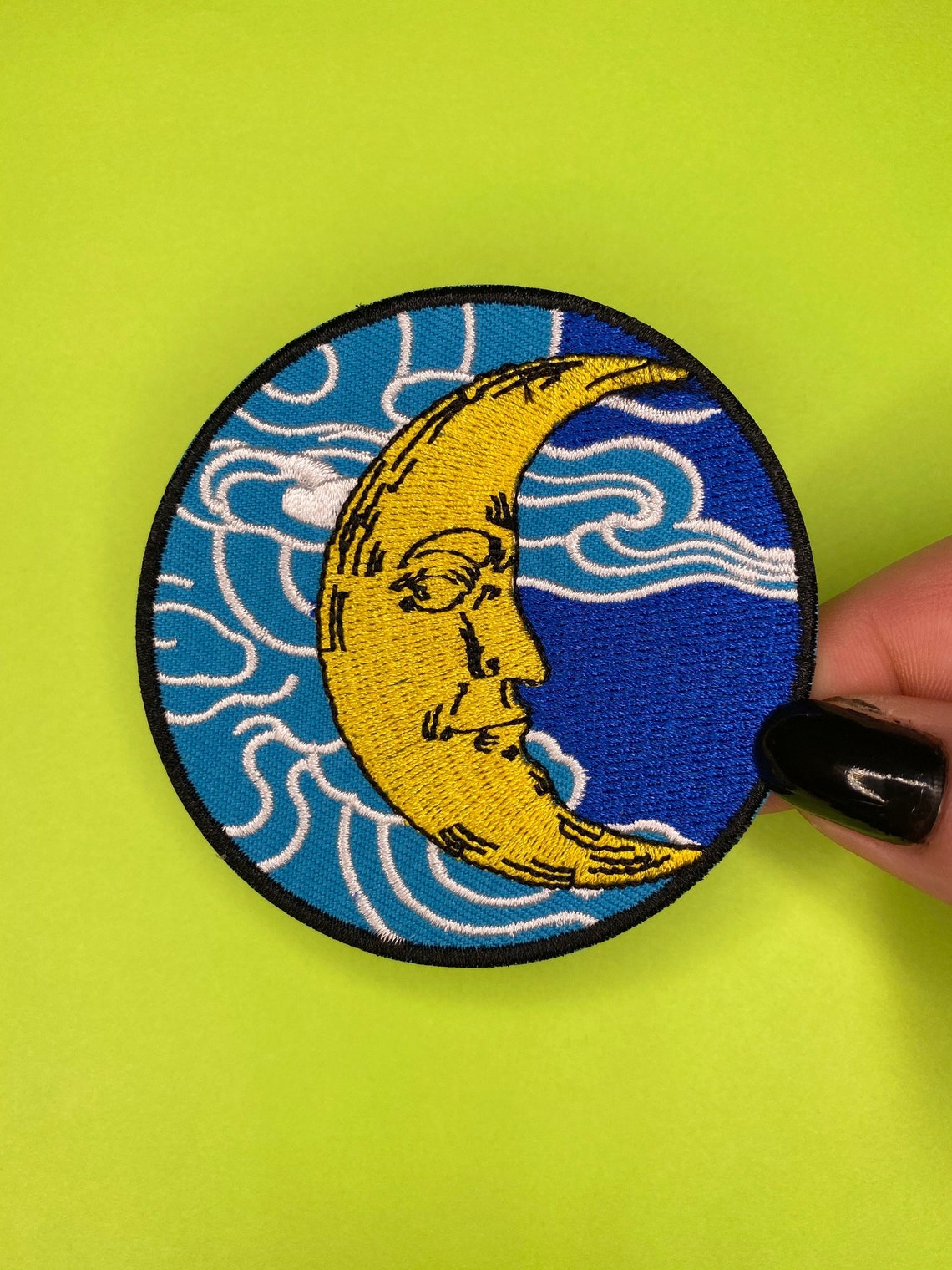 Crescent Moon Patch Moon and Wind Patch Iron on Applique - Etsy