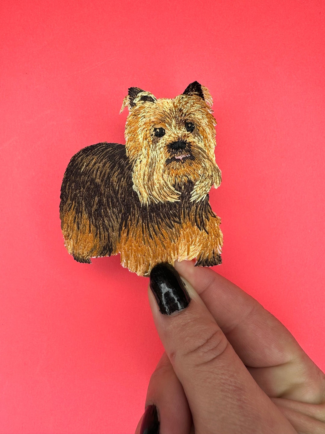 Yorkie Dog Patch - Realistic - Iron on - Yorkshire Terrier - Applique ...