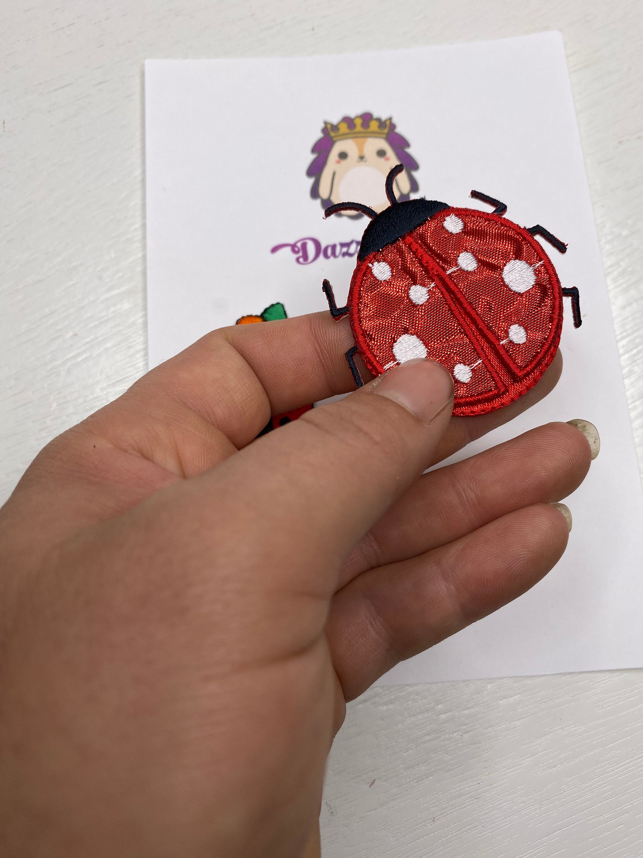 Lady bug patch lady bug flowerset of 2 applique bright colors | Etsy