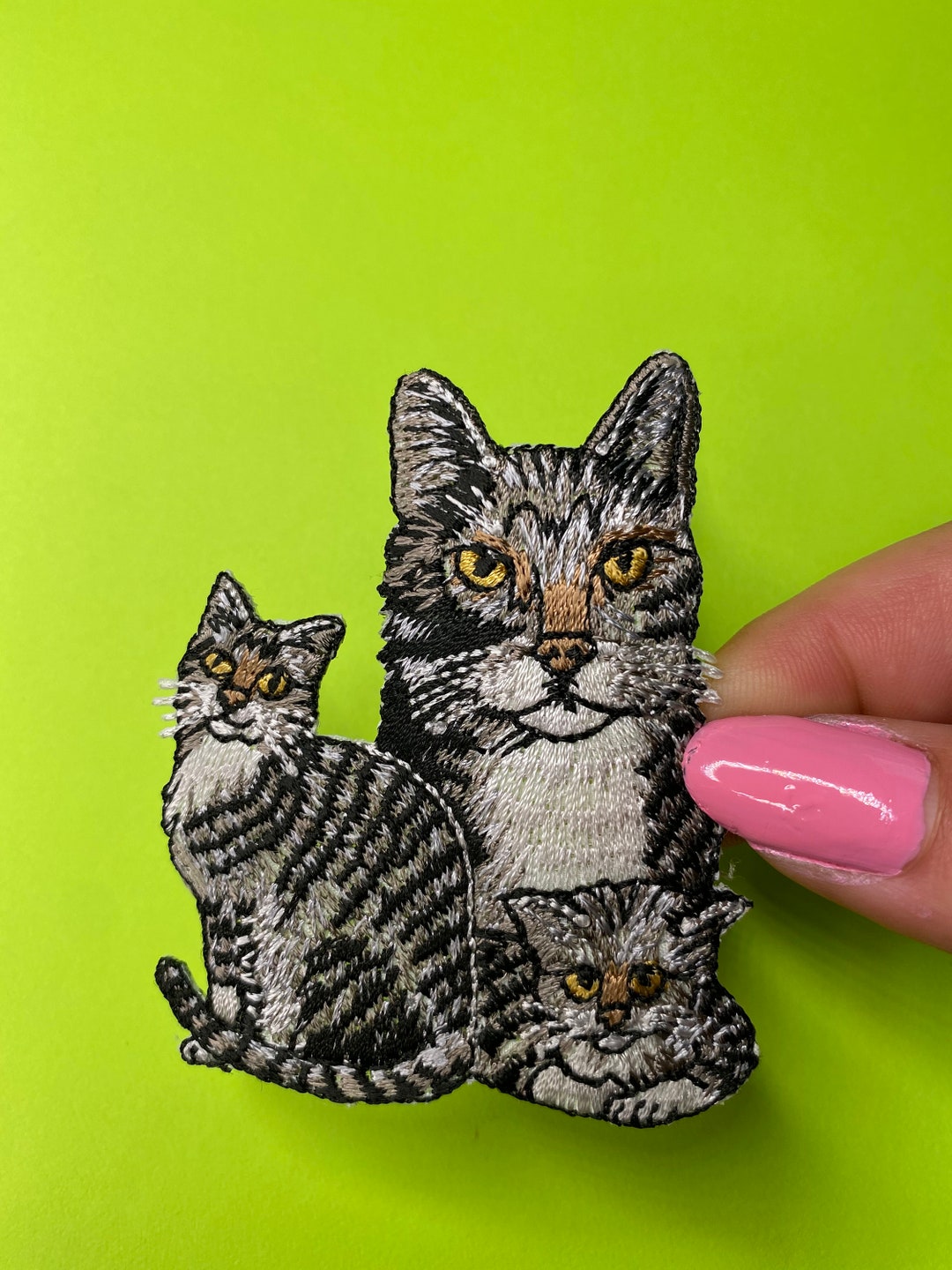 Grey Tabby Cat Patch - Realistic - Iron on - Applique - Etsy
