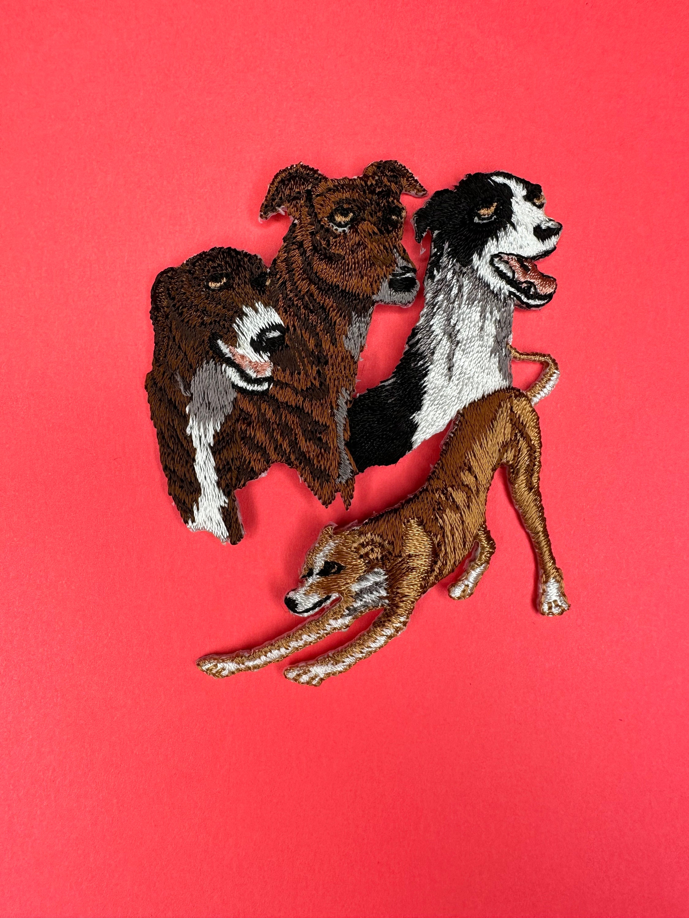 Greyhound Dog Patch - Iron on - Realistic - Appliqué - Etsy