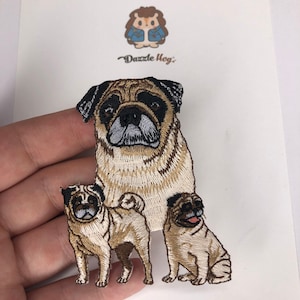 Pug Dog Patch, 3 in One, Iron On, Sew On - Etsy