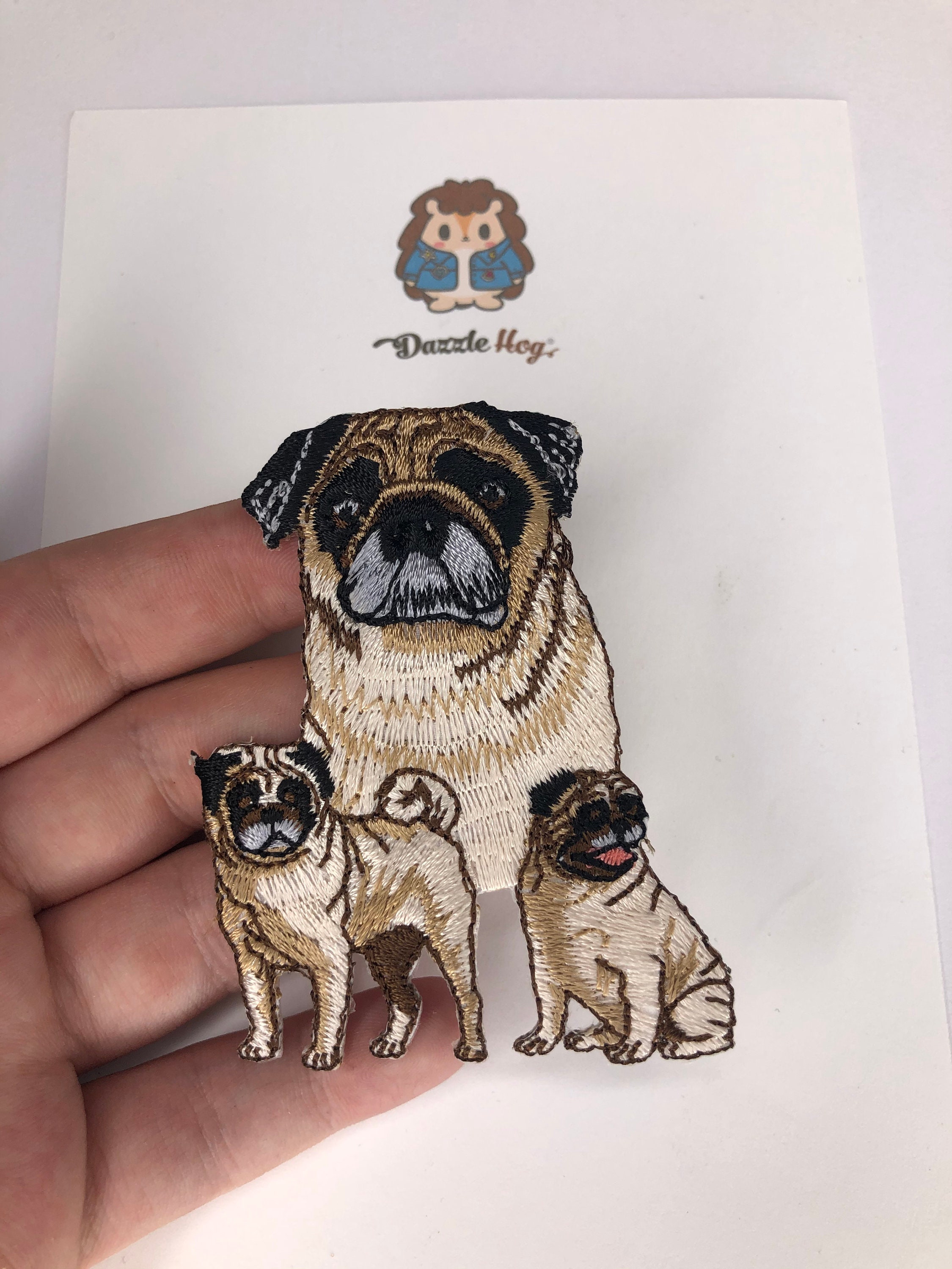 Pug Dog Patch, 3 in One, Iron On, Sew On - Etsy