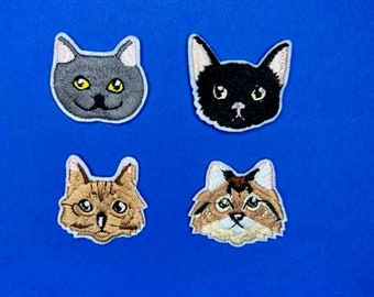 Cute Cat Face Patches Kitty Iron on Applique - Etsy