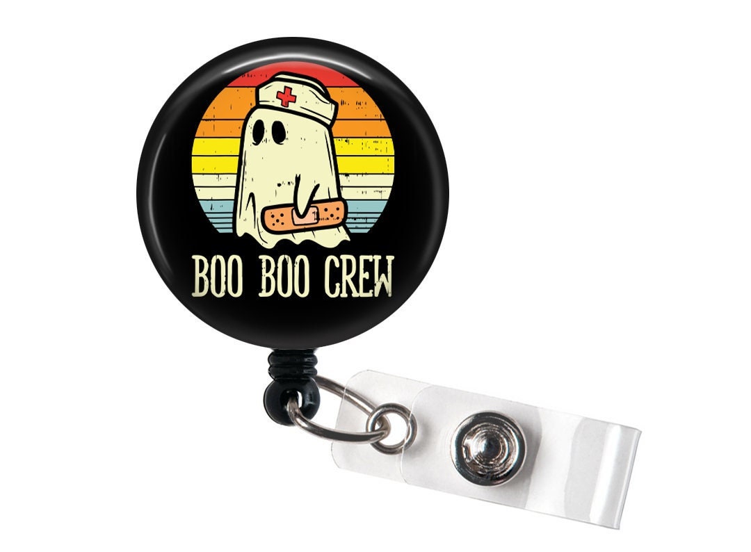 Halloween Badge Reel Boo Boo Crew Fall Badge Reel Funny - Etsy